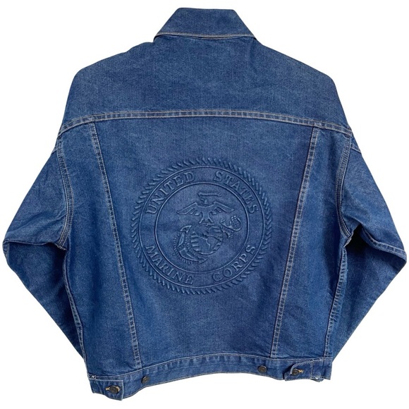 Jackets & Coats | United States Marine Corps Embossed Denim Trucker ...